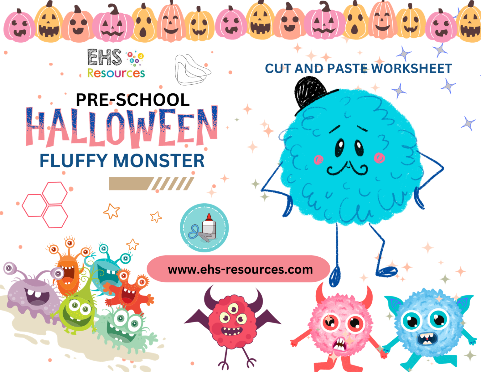 Preschoolers Halloween Fluffy Monster Activity - EHS Resources