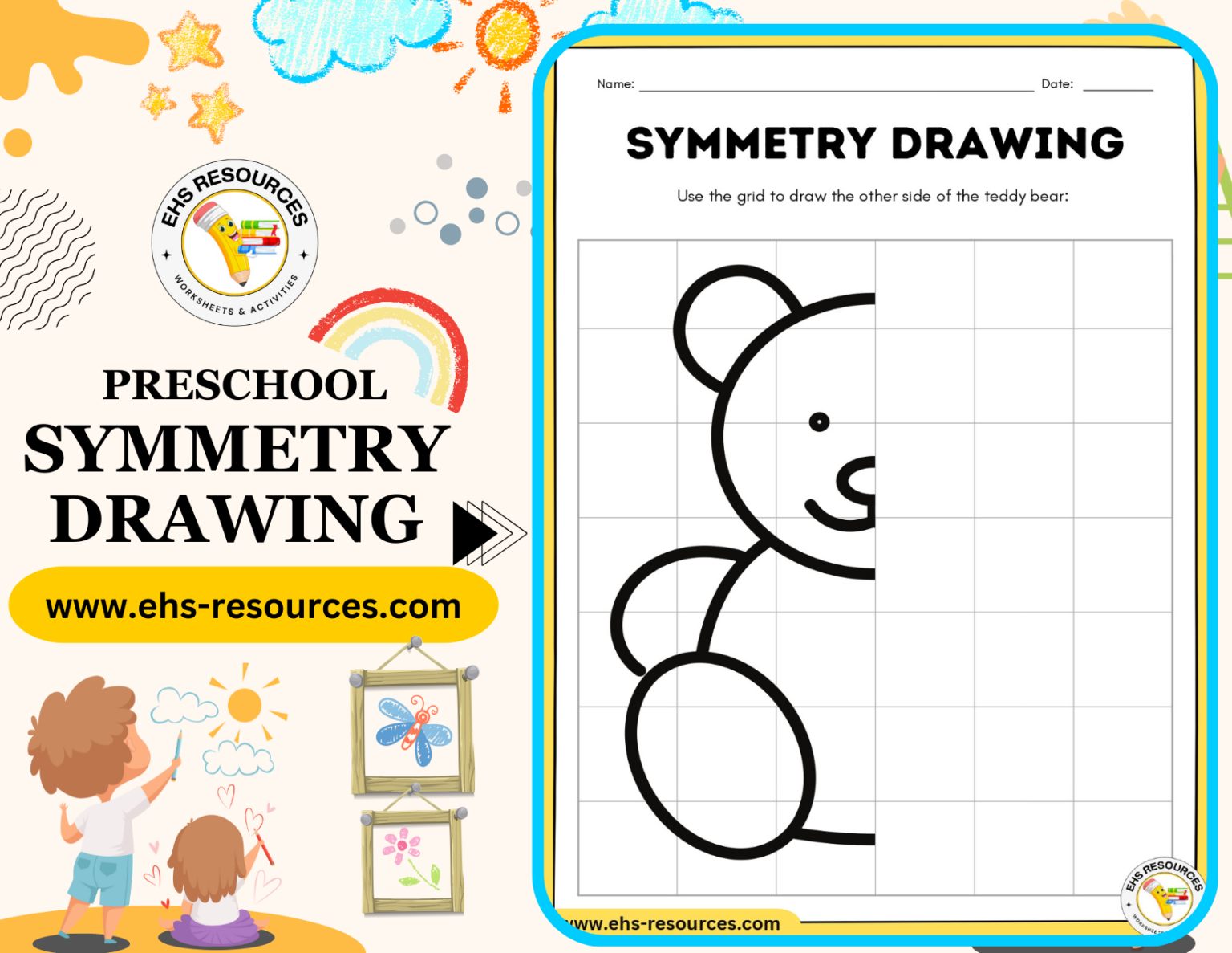 Preschool Symmetry Drawing Worksheets - EHS RESOURCES