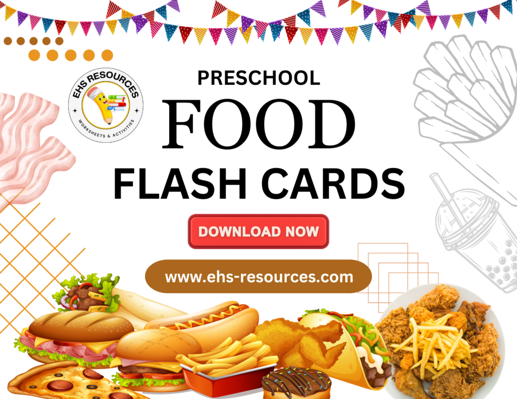 Food Flash Cards Preschool Learning - EHS RESOURCES